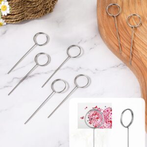 50 Pcs Floral Card Holder Picks, 4 Inch Metal Wire Floral Place Card Holder Picks Photo Memo Holder, Round Table Name Number Card Holder for Wedding DIY Party Birthday Office Meat Food Accessories