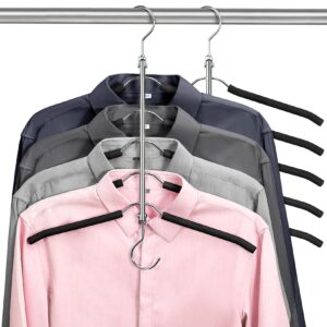 space saving hangers for clothes, hangersapce multi layers stainless steel shirt hangers, 2 pack clothes hangers sapce saving for closet organizers and storage