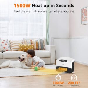 GiveBest Smart Wall Heater - 1500W Space Heater for Indoor Use, Work with Alexa, Adjustable Thermostat, Remote and WiFi Control, 24H Timer, Easy-mounted Heater for Bedroom Office Garage RV