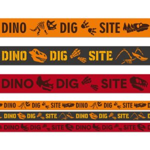 taobary 3 roll dino dig site caution tape 20 feet dinosaur zone dinosaur party decorations themed dino party supplies for kids birthday baby shower vbs vacation bible school decor