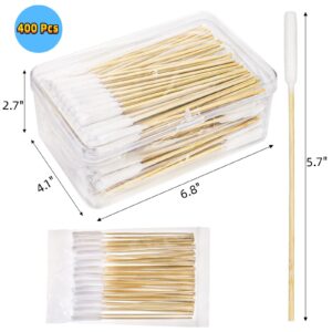 Mezchi 400 Pcs Dog Ear Cleaner Q Tips, 6 Inch Long Cotton Swabs for Dogs, Long Dog Q Tips for Dogs and Cats, Dog Ear Cleaning Swabs for Dog Ear Infection Treatment