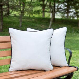 ligicky pack of 2 outdoor waterproof throw pillow covers 20x20 inch decorative black and white square pillows cushion case outside pillowcase for patio couch tent sunbrella