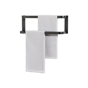 mooche double bath towel bars towel racks for bathroom,wall mount towel holder heavy duty 16-inch towel hanger rail wall mount, sus304 stainless steel matte black