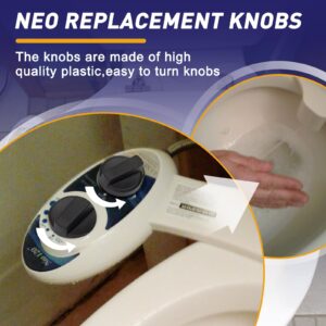 4-Pack Replacement Knob for Luxe Bidet Neo 120 & Neo 185, Knob Accessories for Luxe Bidet Neo 120 & Neo 185（Black）