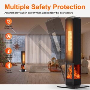 SUNGDOGIN Space Heater Indoor Use for Large Room,1500W Tower Heater W/Thermostat,32" Heater Bedroom,Room Heaters for Indoor Use W/Remote,Ceramic Heaters for Indoor Use W/ 90° Oscillating 24H Timer