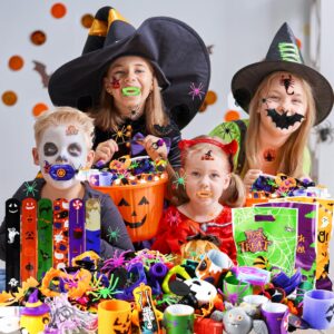 PURPERCAT 349 Pcs Halloween Party Favors Halloween Treats Toys in Bulk Goodie Bags Stuffers Halloween Pinata Fillers Halloween Trick or Treat Classroom Party Supplies, Treasure Box Toys