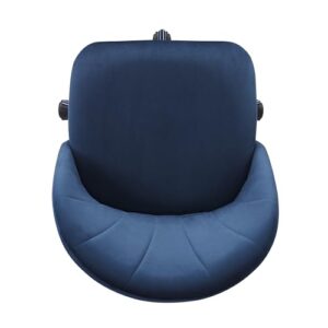 Linon Karla Navy Blue Adjustable Height Swivel Desk Chair with Padded Upholstered Seat