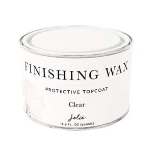 clear finishing wax – protective topcoat for chalk style furniture paint, raw or stained wood, odor-free, 500ml [jolie]