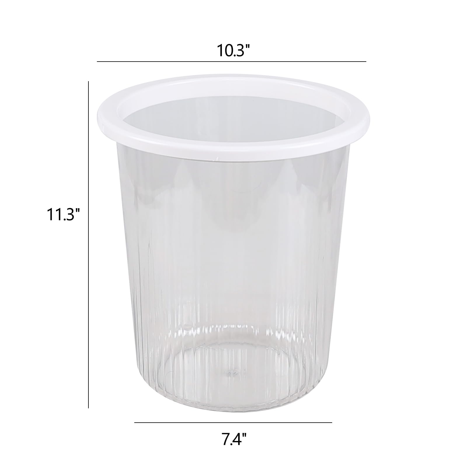 AnnkkyUS 4 Pack 2.5 Gallon Clear Trash Can, Round Plastic Wastebasket