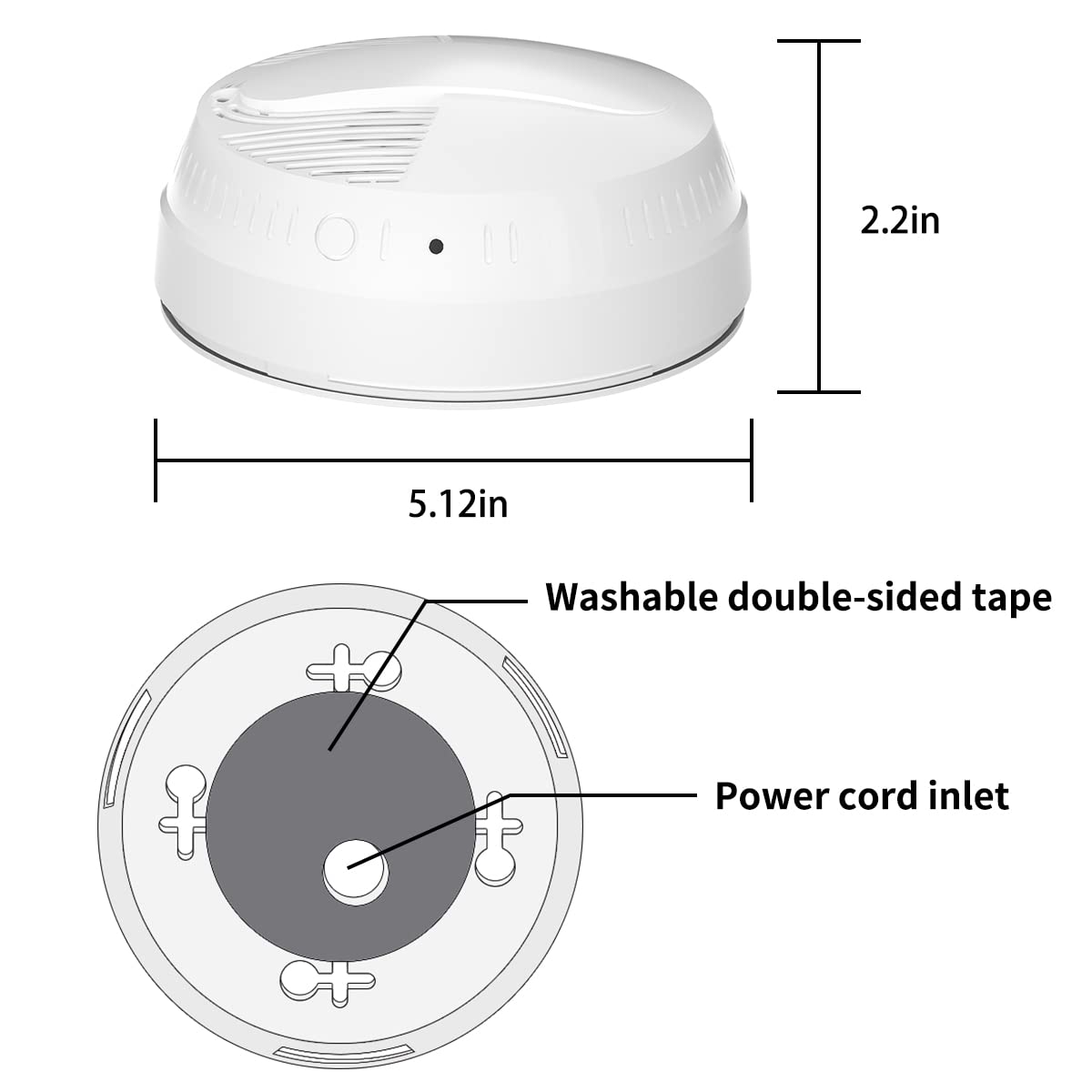 LIZVIE Smoke Detector Camera for Home Security with Night Vision/Fast Charge/Free APP/Remote Control-Portable Security Spy Hidden Cameras, 10000 mAh 1080P Smoke Detector Camera.