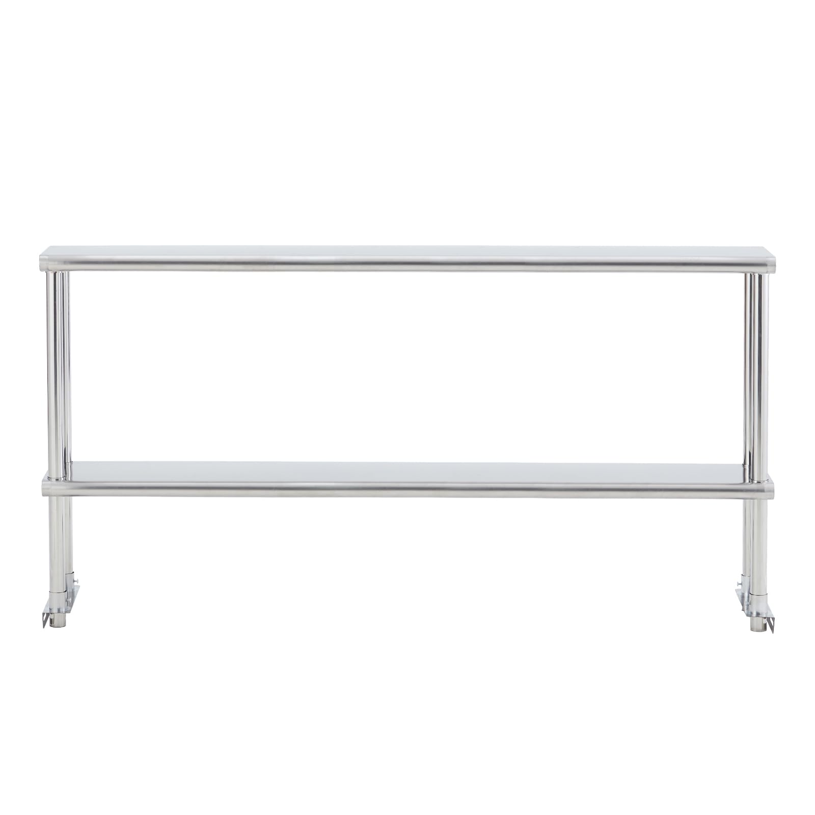 Agrestem Stainless Steel Double Shelf,72 Inch Restaurant Kitchen Shelf, Supports Up to 800 Pounds, NSF Commercial Adjustable Double Shelf 2 Tier for Restaurant, Kitchen and Workshop, Silver