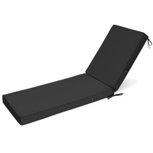 lokex chaise lounge cushions outdoor, waterproof removable chaise lounge cushion, 72x21x3 inch lounge chair cushions for outdoor furniture comes with lace-up straps and anti-slip bottom