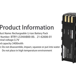 GIKYSUIZ 2-Pack 3400mAh Replacement Battery for Symbol/Zebra BTRY-LS34IAB00-00 Compatible with Symbol/Zebra LS3478 & LS3578 Series Handheld Barcode Scanner