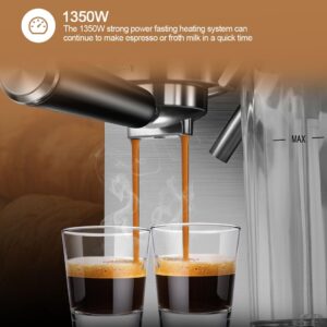 ILAVIE Espresso Machine with Integrated Automatic Milk Frother 6 in 1, 20 Bar Espresso Cappuccino Latte Maker with 24 oz Detachable Milk Reservoir, Ideal for Home Use