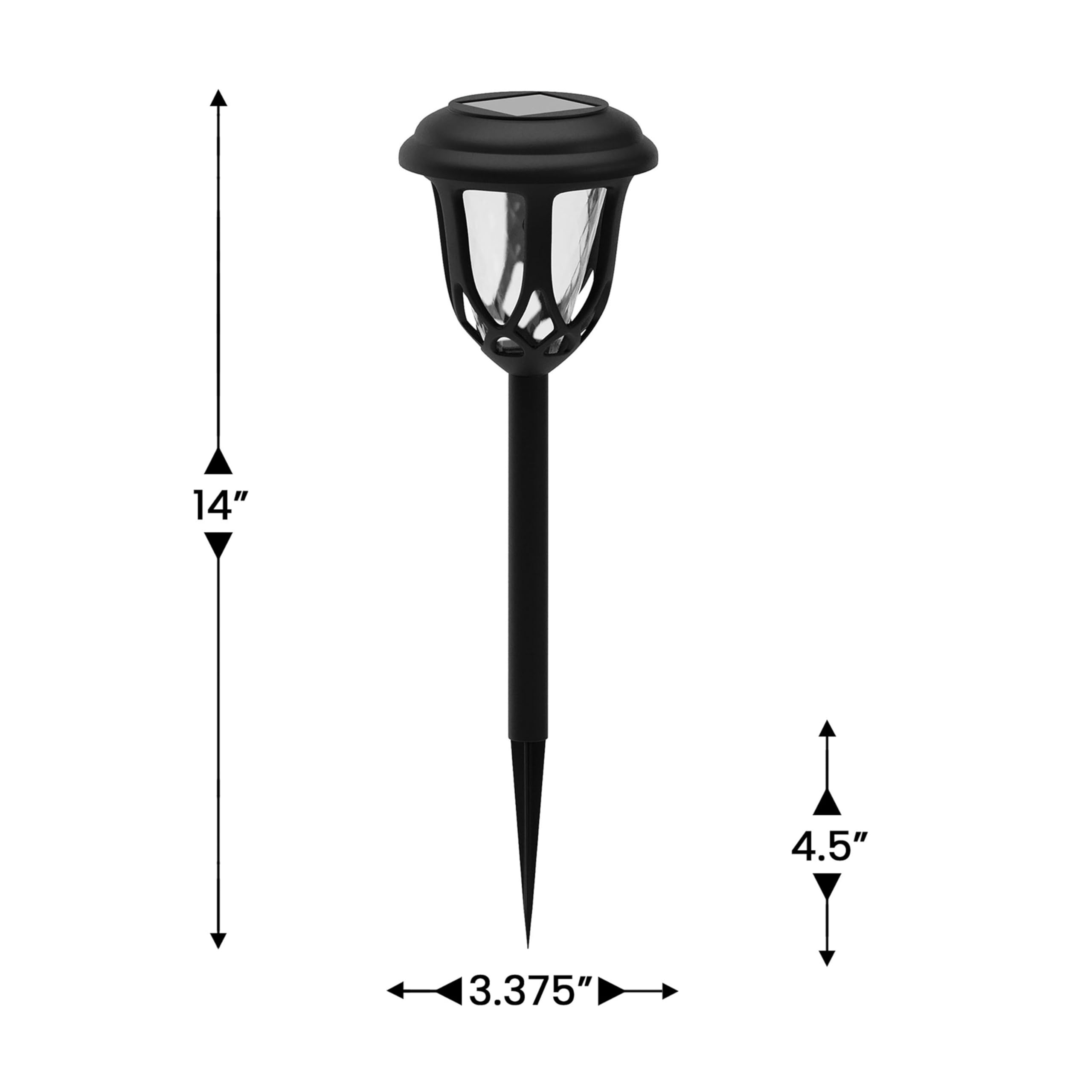 Flash Furniture Hess 8 Pack LED Solar Lights - All-Weather Black Tulip Style Outdoor Solar Powered Lights - Landscape Lighting for Pathway, Garden, & Yard