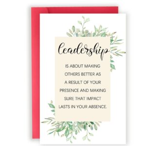 abeletree funny boss's day card for women men, leadership definition card for boss leader manager, thank you boss card from employees staff, leader appreciation gifts for him her