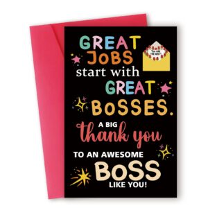 zyulin thank you card gifts for boss leader manager, cute bosses day card gifts for her him, funny boss's day card gifts for men women, best boss appreciation card