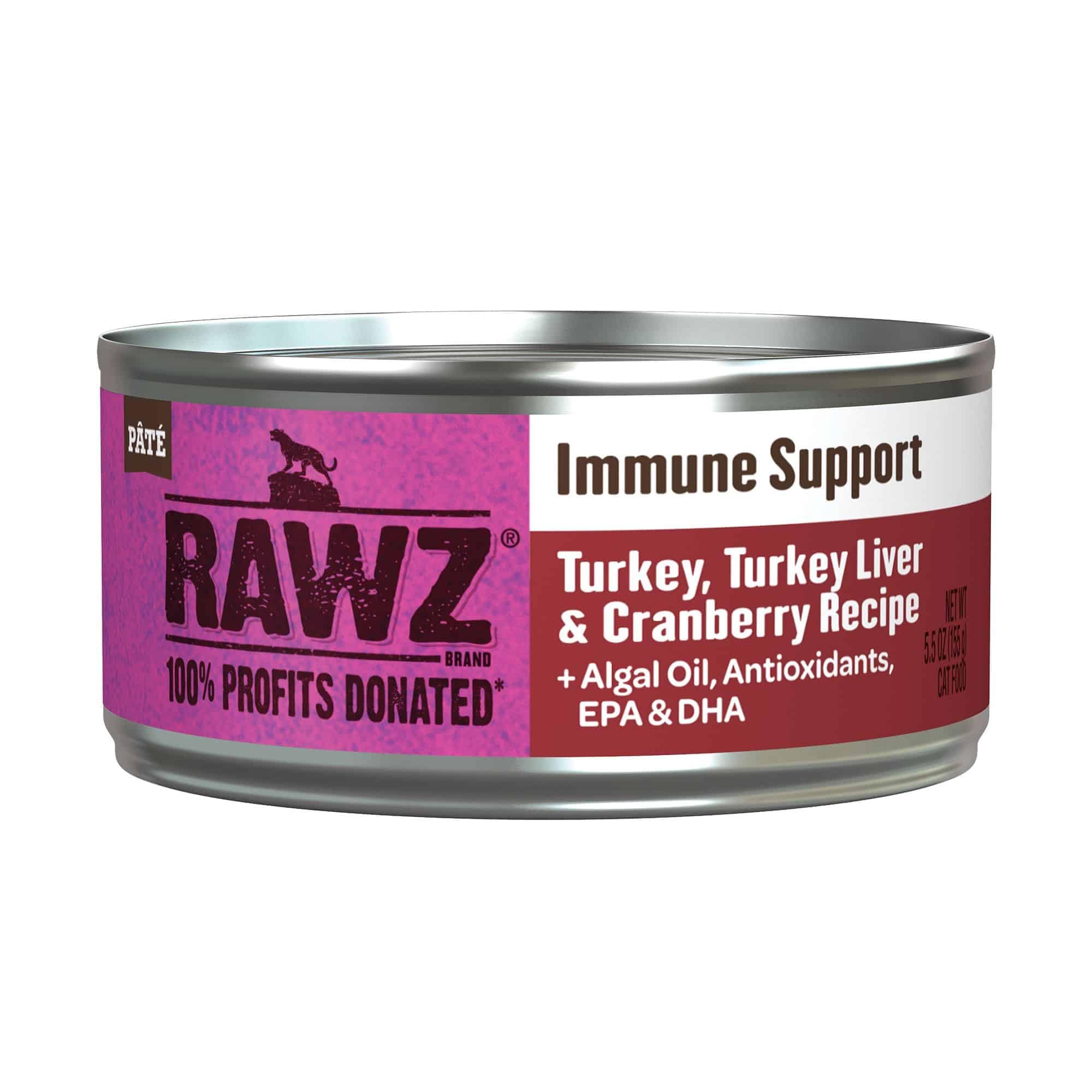 Rawz Natural Premium Pate Canned Food for Cats +ALGAL OIL, ANTIOXIDANTS AND EPA & DHA for Immune Support -12 Pack Cans Variety Flavor Bundle Pack -3 Flavors - with Hotspot Pets Can Lid - (5.5 oz Cans)