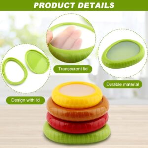 T-Raputa Avocado Saver and Tomato Holder - Set of 4 Reusable Storage Containers for Fridge - Ideal for Garlic, Onions, Lemons, and Potatoes