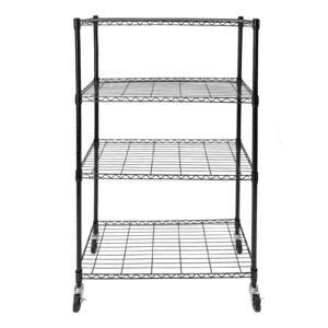 meiwaizx storage shelves ultradurable steel wire shelving unit with wheels 36" dx14 wx57 h heavy duty metal shelves garage organizer wire rack shelving for kitchens warehouses supermarkets