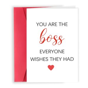 londue funny boss day card for boss leader manager, boss's day gift cards from group employee, appreciation gifts for boss -you're the boss that everyone wishes they had