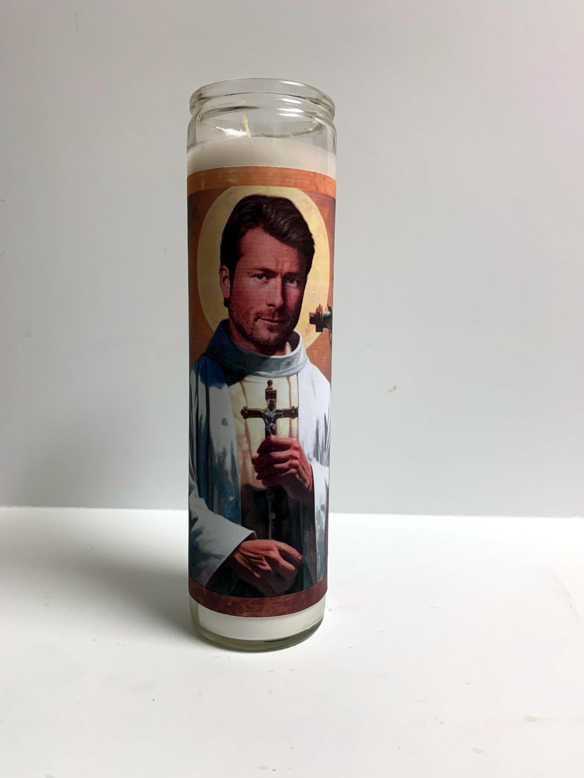 Saint Glen Powell Celebrity Parody Devotional Prayer Candle