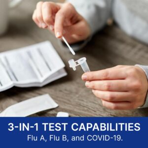 Tyfast at-Home Flu A/B and COVID-19 Rapid Test Kit, Easy, Accurate, Fast Results in 10 Minutes. (90-Pack)