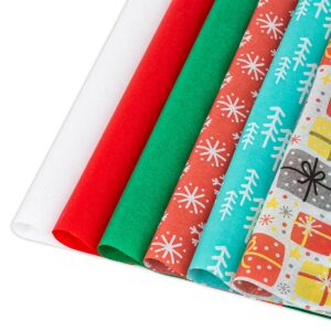 artlymers tissue paper for gift bags and gift wrapping, 120 sheets white red green tissue paper for christmas gift packaging, arts decor crafts making