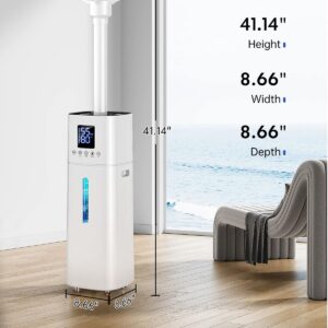 15L/4Gal Humidifier Large Room for 2000ft², Humidifiers for Bedroom Large Room, Air Humidifiers for Home, 600ml/h Misting, 60H Runtime, Essential Oil Box, Easy to Move, Top Fill Design, Auto Shut Off