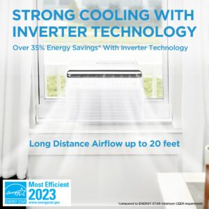 Midea 12,000 BTU U-Shaped Smart Inverter Window Air Conditioner–Cools up to 550 Sq. Ft., Ultra Quiet with Open Window Flexibility, Compatible with Alexa/Google Assistant, 35% Energy Savings (Renewed)