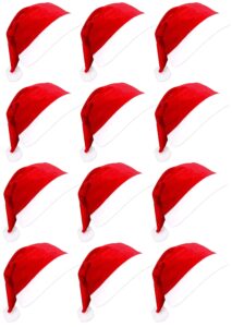 sorangeun 12pcs santa hats, bulk santa hats for adult, red classic christmas hats for men and women, nonwoven xmas hats, gorros de navidad