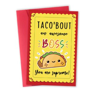 beixian taco boss day card, happy boss's day gifts card, boss appreciation card, thank you boss card from staff coworke employee