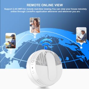 LIZVIE Smoke Detector Camera for Home Security with Night Vision/Fast Charge/Free APP/Remote Control-Portable Security Spy Hidden Cameras, 10000 mAh 1080P Smoke Detector Camera.