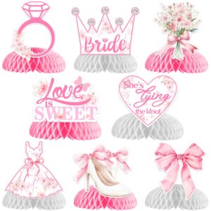 she's tying the knot bachelorette party decorations pink bow honeycomb centerpieces floral diamond ring love is sweet table decor for girls bachelorette bridal shower engagement wedding party supplies