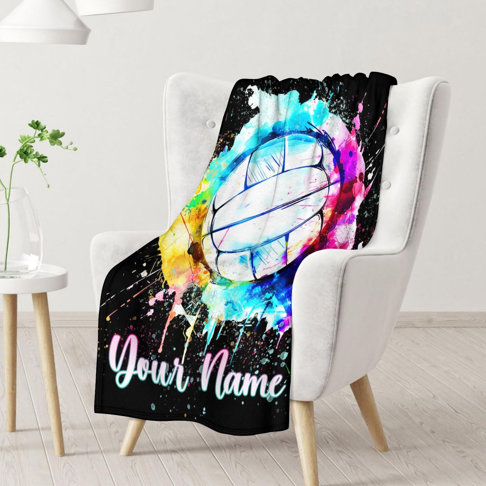 Personalized Volleyball Blanket Gift, Soft & Cozy Throw for Volleyball Fans, Custom Volleyball Blanket for Teen Girls Boys, 40 * 50 Inches Sport Throw Blanket Fuzzy Blankets for Couch Sofa