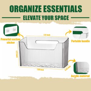 2 Pack Wall Mounted Organizer Bin, Cabinet Door Organizer, Multi-Functional Storage Organizer Bins for Cabinet, Bathroom, Kitchen, Durable Command Caddy, BPA-Free Hanging Organizer Bins