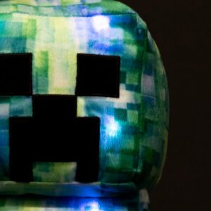 Minecraft Charged Up Creeper Pillow Buddy - Light up Plush - Super Soft Polyester Microfiber Character Pillow with LED Lights, 16 Inches