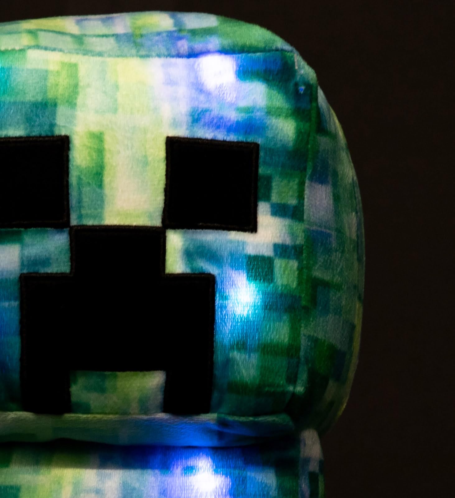 Minecraft Charged Up Creeper Pillow Buddy - Light up Plush - Super Soft Polyester Microfiber Character Pillow with LED Lights, 16 Inches