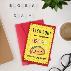 Beixian Taco Boss Day Card, Happy Boss's Day Gifts Card, Boss Appreciation Card, Thank You Boss Card from Staff Coworke Employee