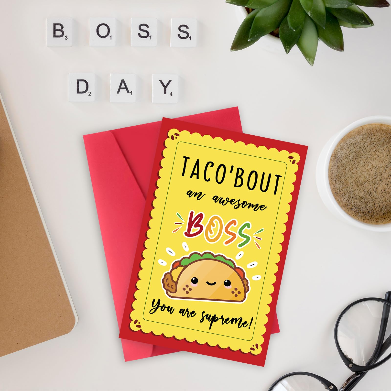 Beixian Taco Boss Day Card, Happy Boss's Day Gifts Card, Boss Appreciation Card, Thank You Boss Card from Staff Coworke Employee