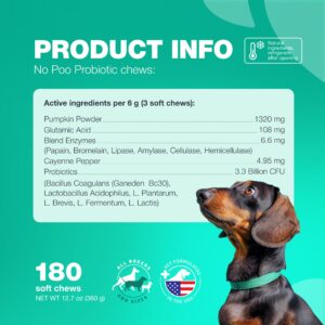 No Poo Chews for Dogs - Coprophagia Deterrent for Dogs - Dog Probiotics for Digestive Health - Forbid for Dogs Stool Eating Deterrent - Digestive, Gut & Immune Health Treats - No Poop Eating for Dogs