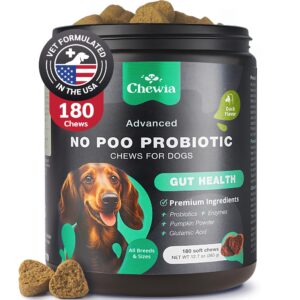 no poo chews for dogs - coprophagia deterrent for dogs - dog probiotics for digestive health - forbid for dogs stool eating deterrent - digestive, gut & immune health treats - no poop eating for dogs