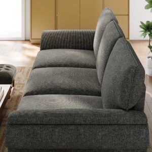 LIKIMIO Sofa 89 Inch, Comfy Sofa Couch with USP Port, Extra Deep Seats Modern 3 Seater Sofa, Couch for Living Room Apartment Lounge, Gray Chenille