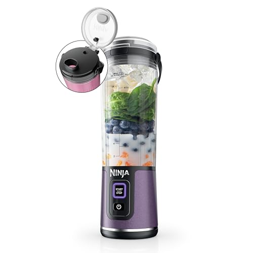 Ninja Blast Portable Blender, Cordless, 18oz. Vessel, Personal Blender for Shakes & Smoothies, BPA Free, Leakproof Lid & Sip Spout, USB-C Rechargeable, Dishwasher Safe Parts, Metallic Purple, BC151PL