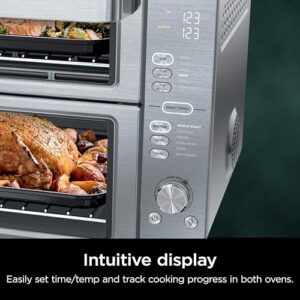 Ninja Double Stack XL Countertop Oven & Air Fryer, 12-in-1, Flexdoor, FlavorSeal, SMART FINISH with DualZone Technology, Countertop Oven, Air Fryer, Bake, Broil, Reheat, Pizza, Stainless Steel, DCT601