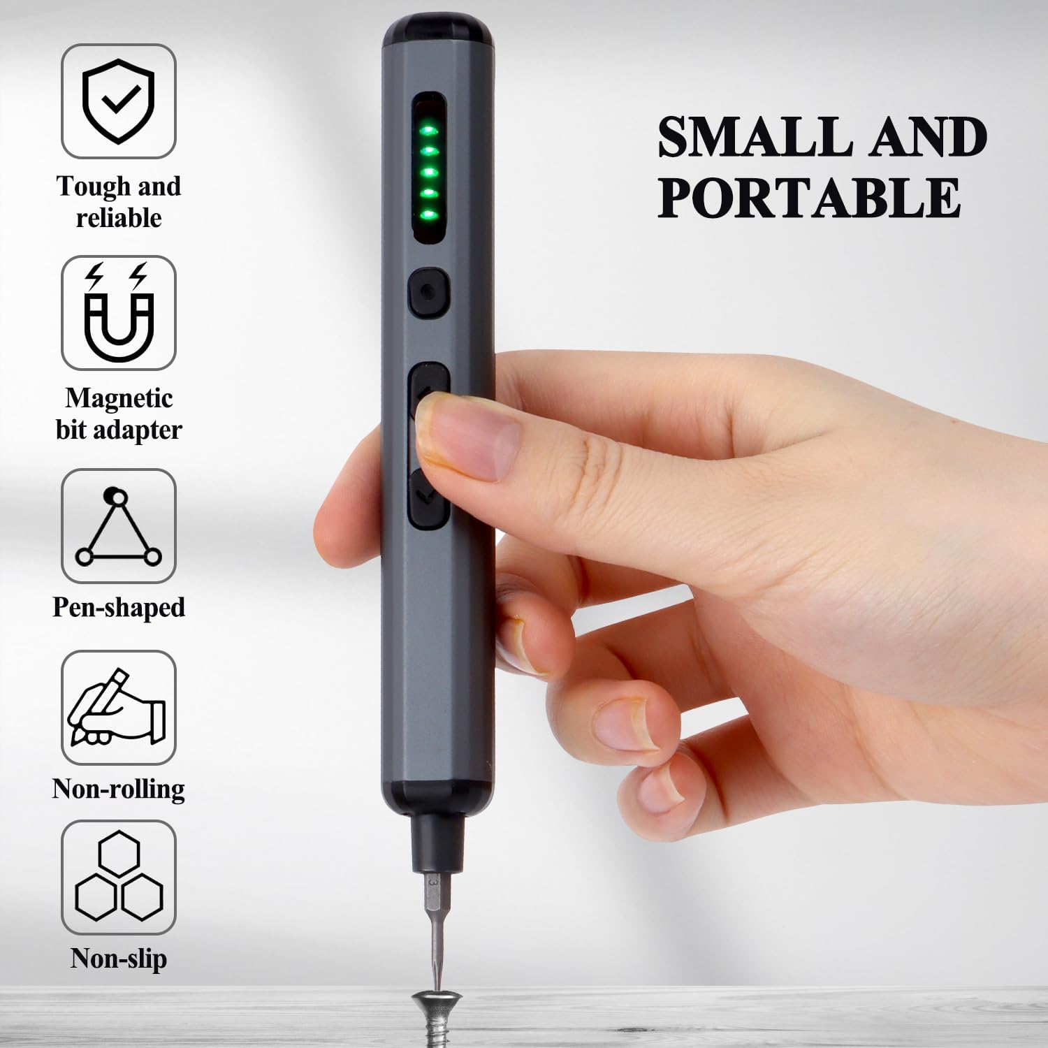 Mulzadl Mini Electric Screwdriver Set - 68 in 1 Power Screwdriver with Magnetic Bits - 64 S2 Universal Bits, 5 Torque Settings, 4 LED Lights - Tool Kit for Repairing Phones Cameras Laptops Watches