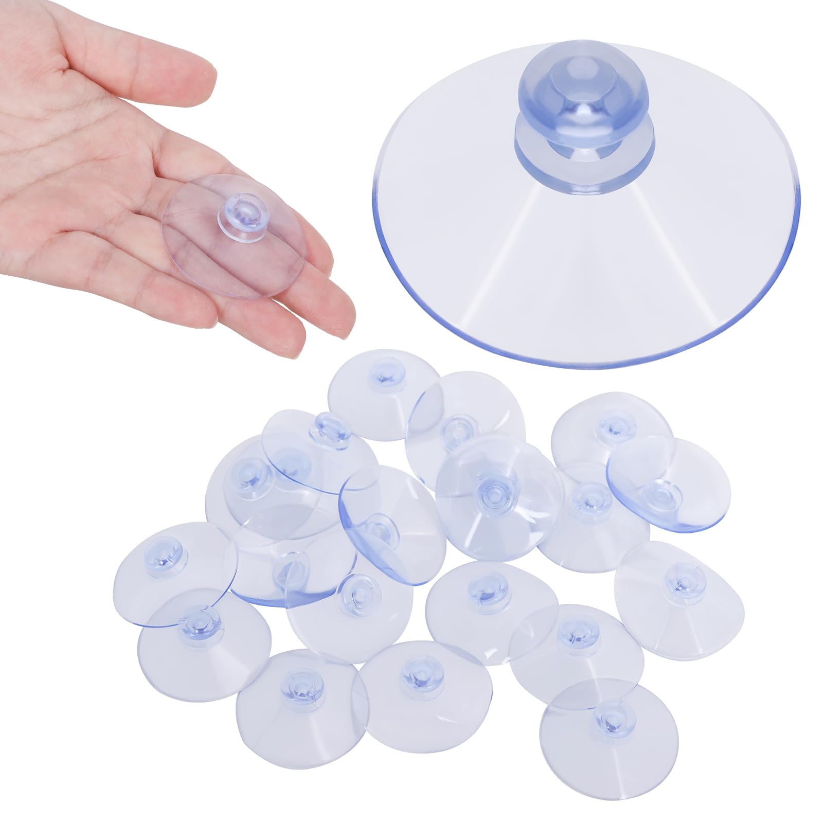 MVSSP 40-Pack 45mm Suction Cups - Hookless Anti-Collision Pads for Glass Tabletops and Home Decor