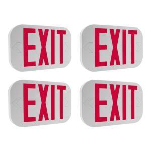 limolighting [4 pack] new gen. smd led red exit sign emergency light, ul & etl certified, sinlge or double sided (double face) with battery back-up/red letter, wall/ceiling/side mount, agg3396