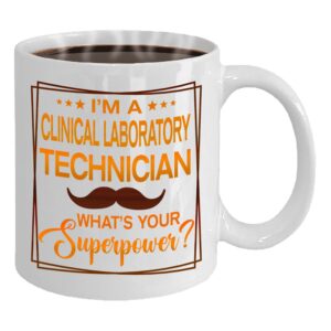 MONIZILUCKY Clinical Laboratory Technician Mug, Clinical Laboratory Technician Gift, Gift for Clinical Laboratory Technician Retirement - 11oz White Ceramic Coffee Mug - Christmas, Thanksgiving