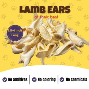 Woofley's - 100% Natural Whole Lamb Ear Dog Chews- 100 Count - Our Healthy Dog Lamb Ears are Easy to Digest and Great for Small, Medium Or Large Dogs